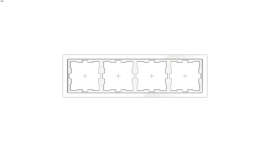 D-Life Glass frame, 4-gang, crystal white | 3D Warehouse