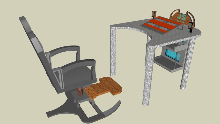 Notebook table with chair | 3D Warehouse