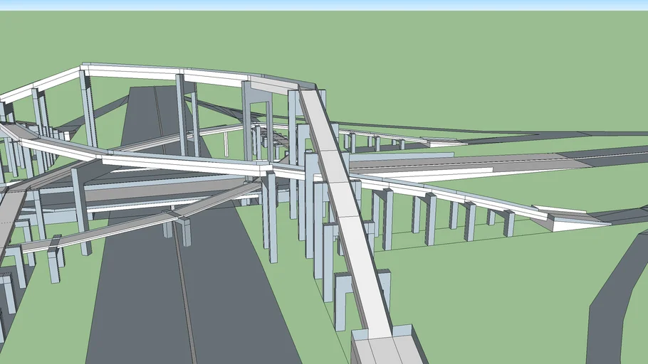 Dallas Interchange 5 Level Stack with Freeways | 3D Warehouse