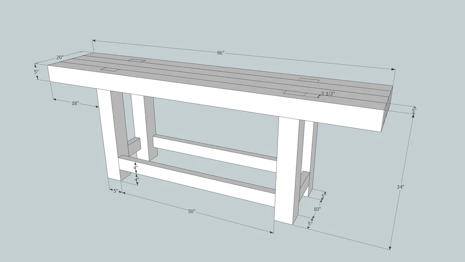 A Simpler French Workbench | 3D Warehouse