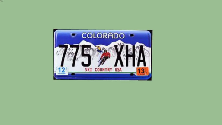 Colorado Ski Country license plate | 3D Warehouse