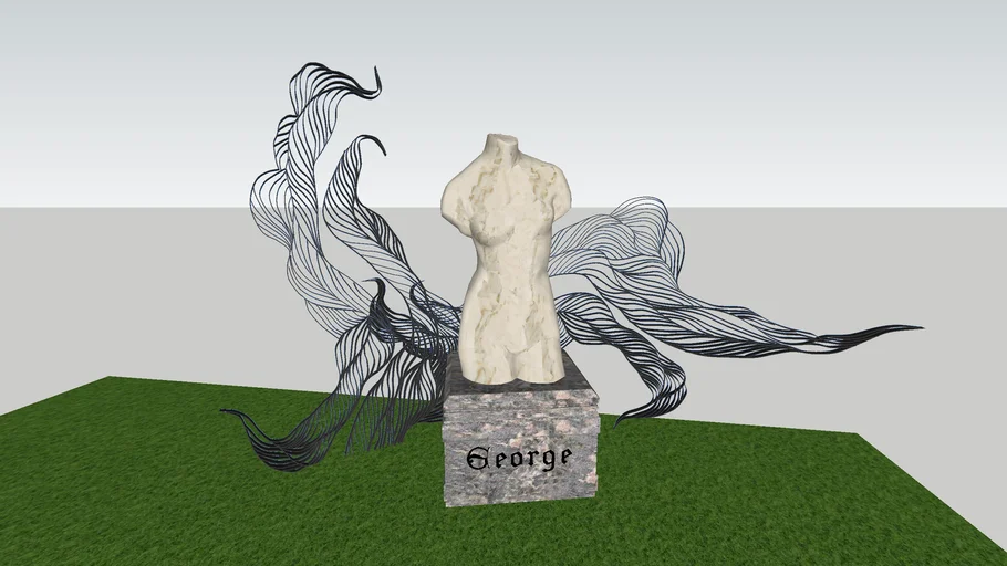 Statue With Wired Modern Structure | 3D Warehouse