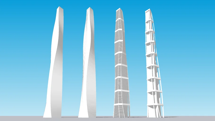 Skyscraper design #33 refined version structural arrangement study | 3D ...