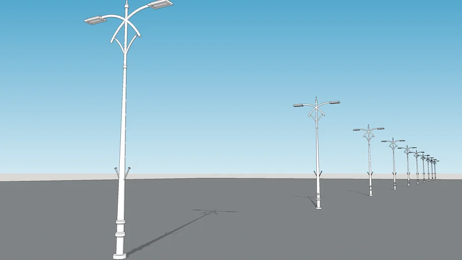 Street Light Sketchup Models Solar Street Lamp 3D Model In