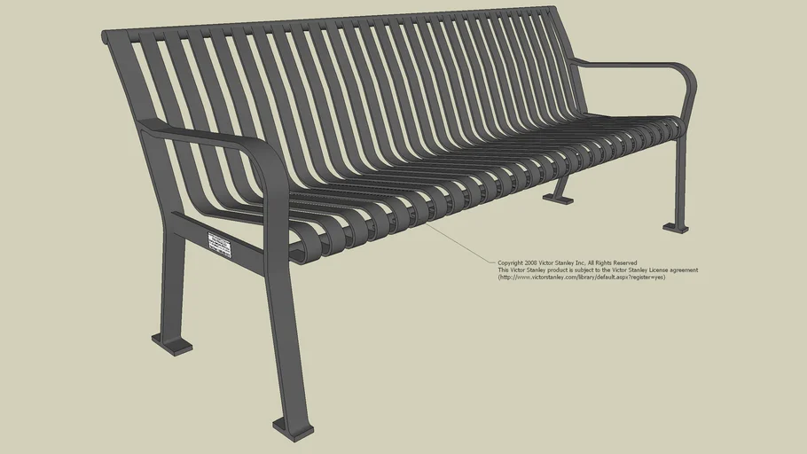 RB-28 Steelsites RB 6ft Steel Bench | 3D Warehouse