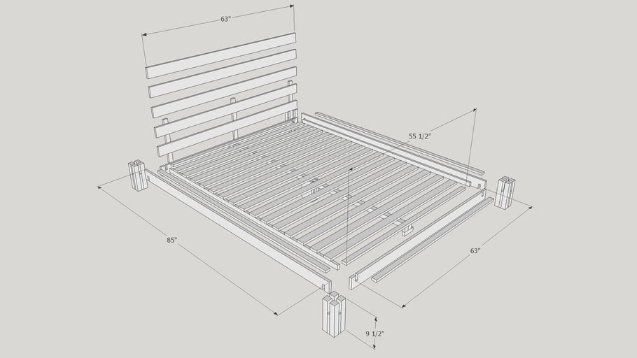Tatami Inspired Platform Bed (exploded) | 3D Warehouse