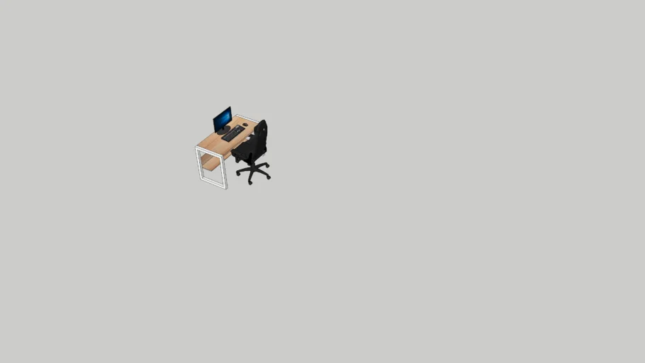 desk + computer+chair | 3D Warehouse