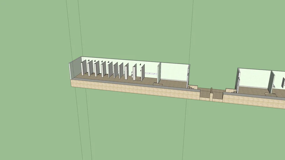 fronton cerrado propuesta baños | 3D Warehouse