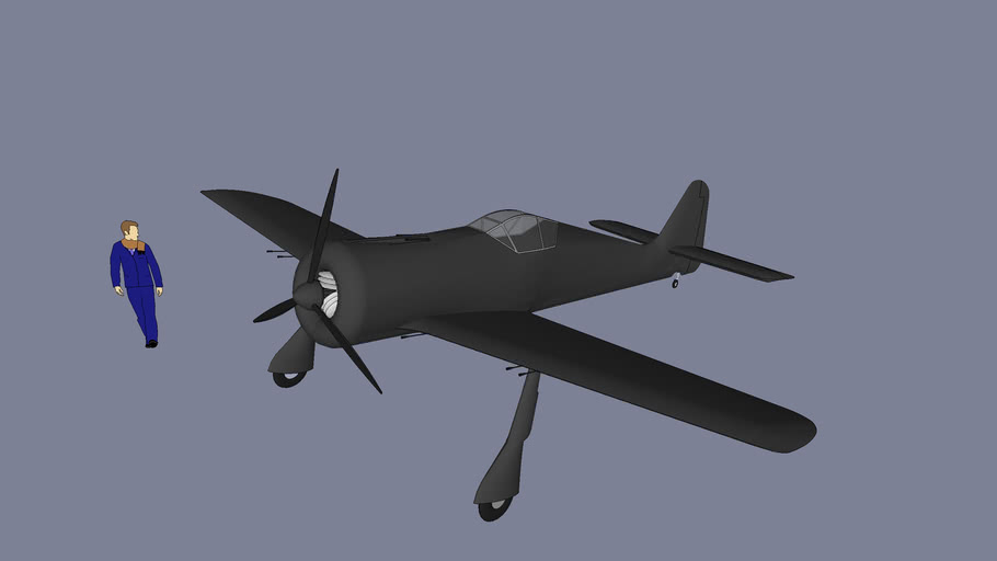 Focke Wulf 190 and pilot | 3D Warehouse