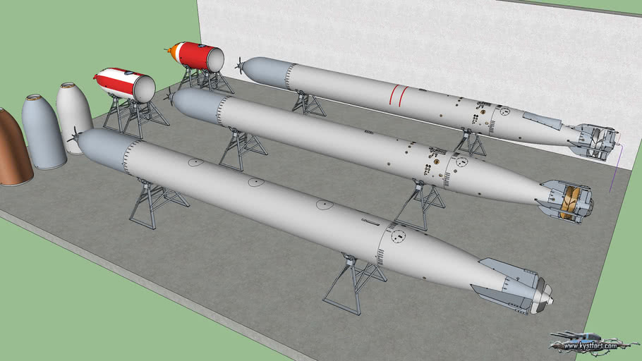 German Torpedo G7a T1 (ATO), G7e T3 (ETO) and T1 mod 1 | 3D Warehouse