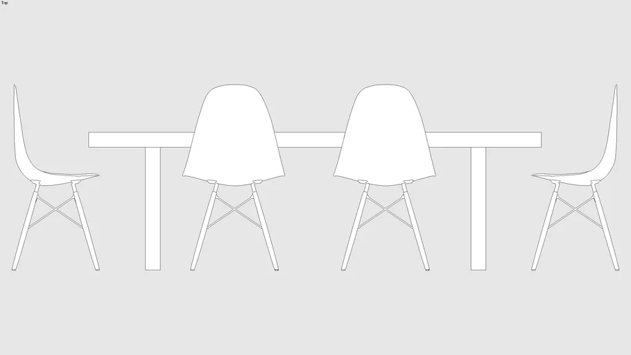 Dining Table 2D Block | 3D Warehouse