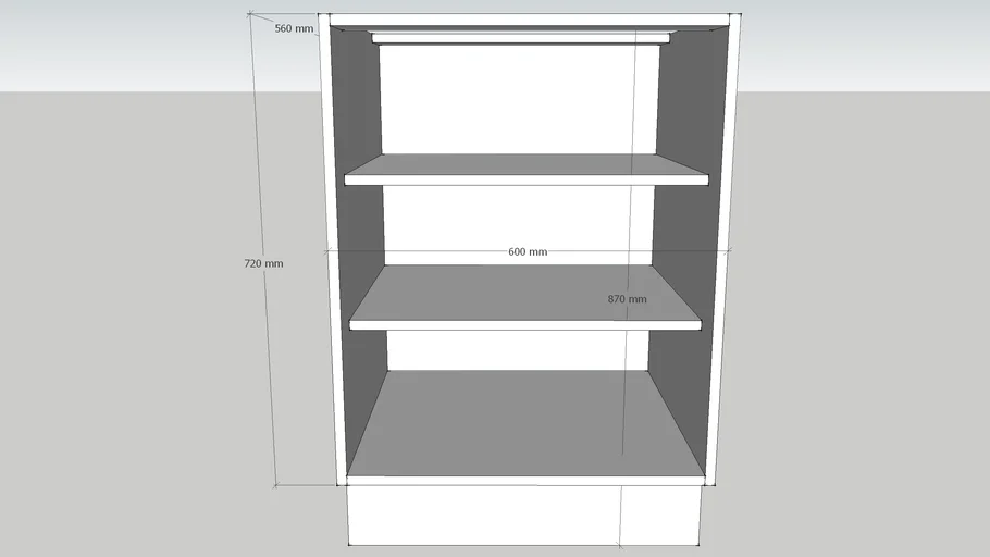 60cm Kitchen Base Unit (Carcase Only - With Plinth) | 3D Warehouse