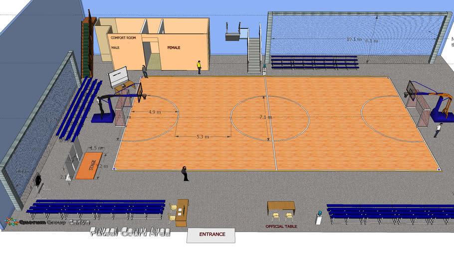 Futsal Court layout presentation | 3D Warehouse