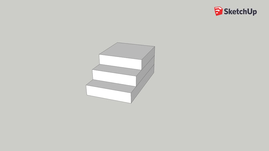 3 step corner stairs | 3D Warehouse