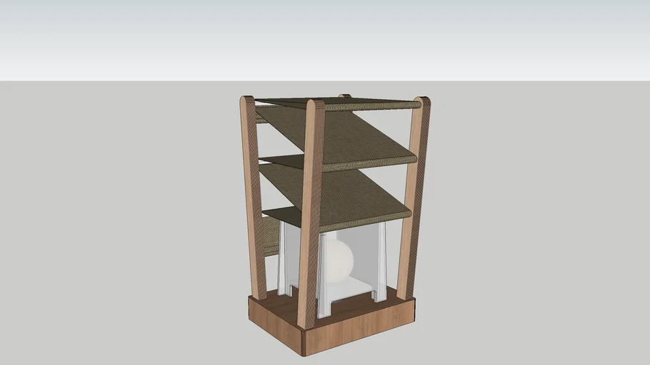 Wooden decorative lamp 'Reed' with linen fiber diffuser with warm light ...