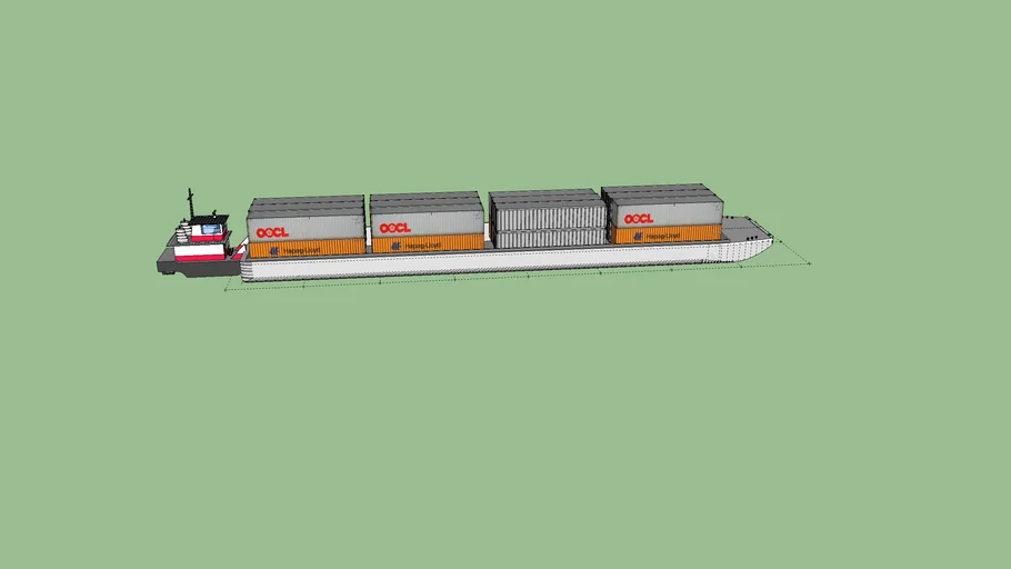 Small Container Barge | 3D Warehouse