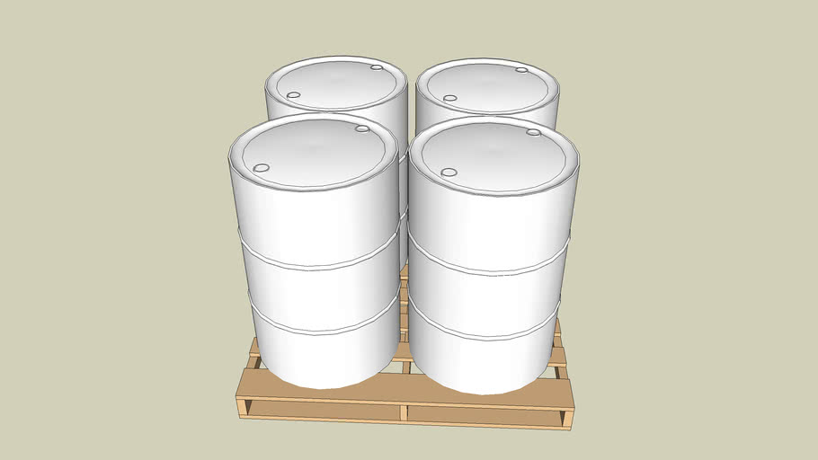 4 Drums on a 48 x 48 pallet | 3D Warehouse