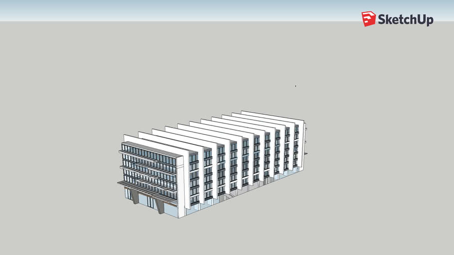 Modern steel frame building | 3D Warehouse
