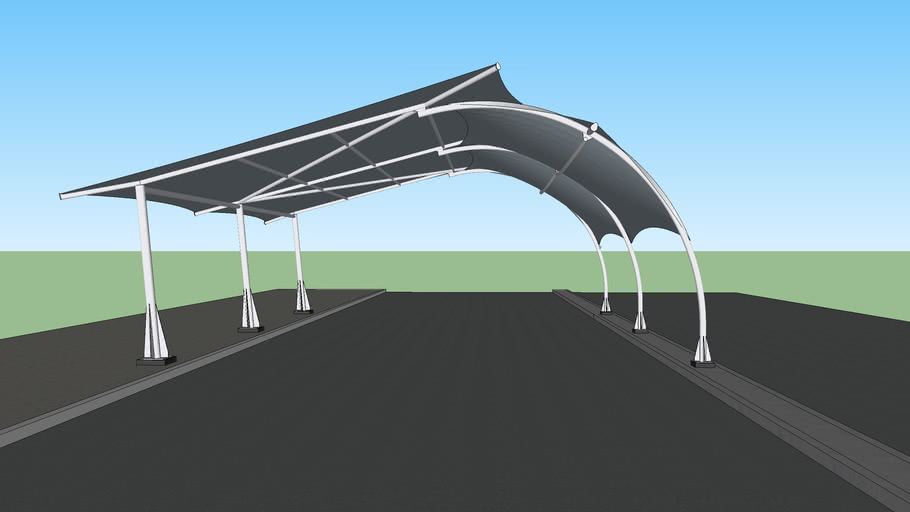 membrane struktur, pintu masuk parkir | 3D Warehouse