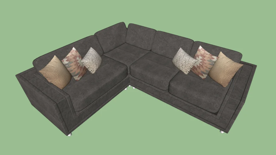 SOFÁ DE CANTO CINZA | 3D Warehouse