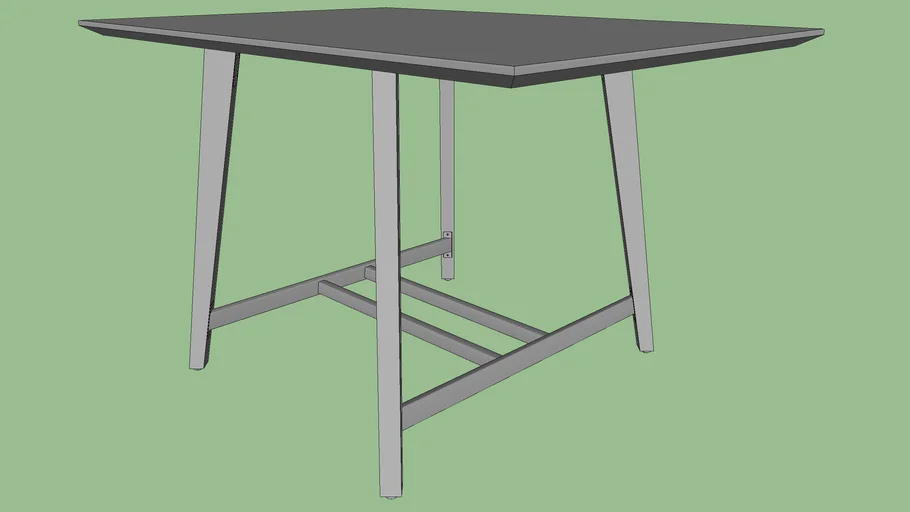 36' High, 42'x60', Andy Rectangular Communal Table, Reversed Knife Edge ...