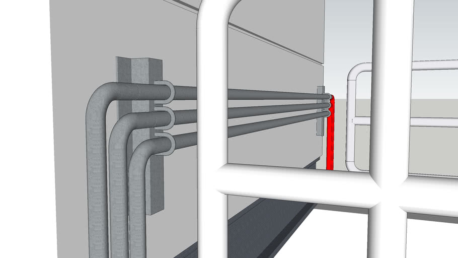 piping on wall | 3D Warehouse