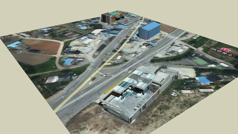 make a 3D map gas station | 3D Warehouse