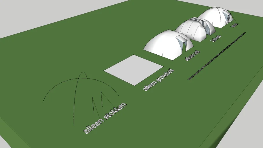 een draagbare tent, CAD, in landschap, met uitleg | 3D Warehouse