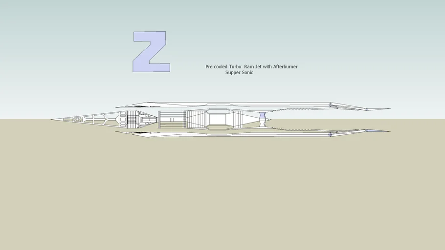 Pre-cooled Hypersonic turbo ramjet with afterburner 2 | 3D Warehouse
