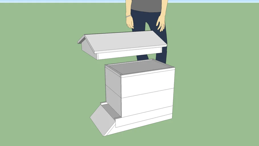 8 frame Frame Garden Hive w/ Dadant Style Frames, IPM Bottom Board | 3D ...