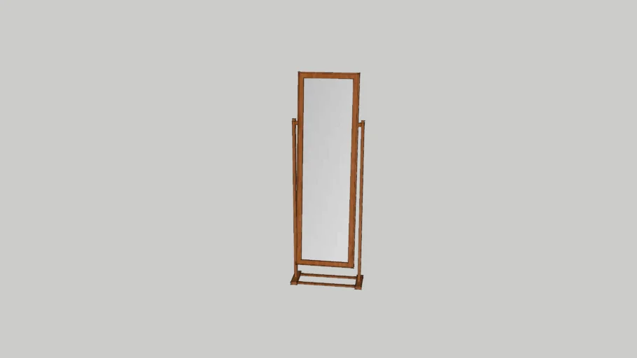Simple Standing Full Length Wooden Mirror | 3D Warehouse