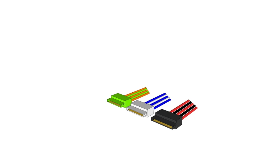 Three colured SATA power connectors | 3D Warehouse