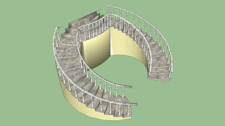 stairs with railing | 3D Warehouse