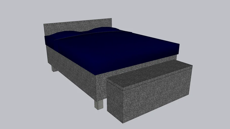Box spring bed with sofa bed | 3D Warehouse