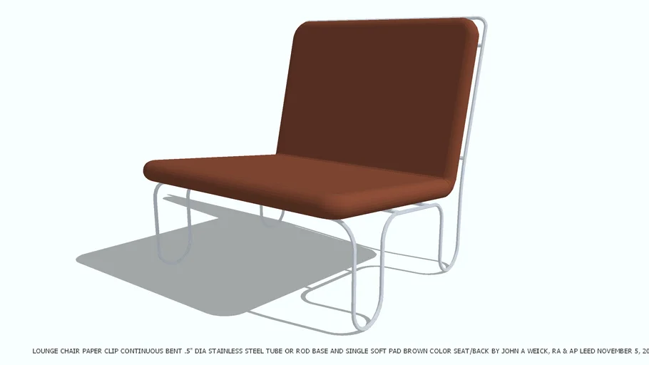 LOUNGE CHAIR PAPER CLIP BROWN DESIGNED BY JOHN A WEICK RA & AP LEED ...