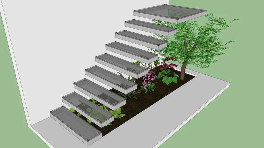 Glass floor stairs | 3D Warehouse