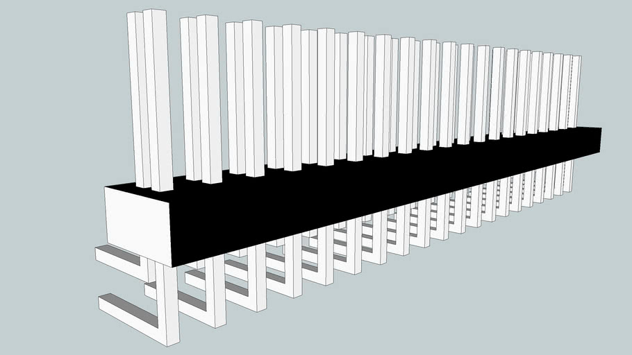 Generic .1' right-angle through hole header | 3D Warehouse