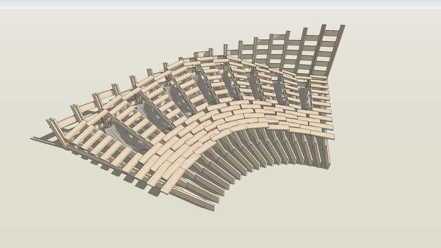 Wooden theatre with hammocks | 3D Warehouse