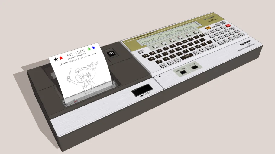 SHARP Pocket Computer PC-1500 and Color Plotter-Printer CE-150 (1981 ...