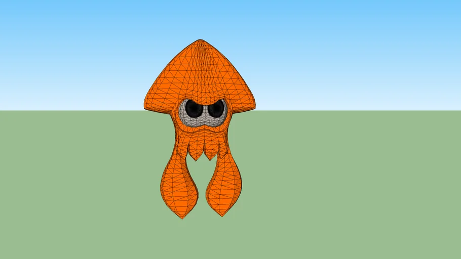 Squid 'Splatoon' Orange Wii-U | 3D Warehouse