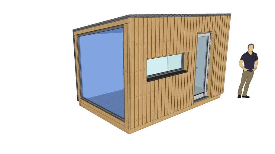 Garden house - garden office with large side window | 3D Warehouse