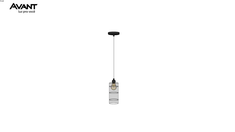 PENDENTE PRIMUS ALBA CILÍNDRICO Ø10X20CM VIDRO FOSCO - AVANT 271030003 ...