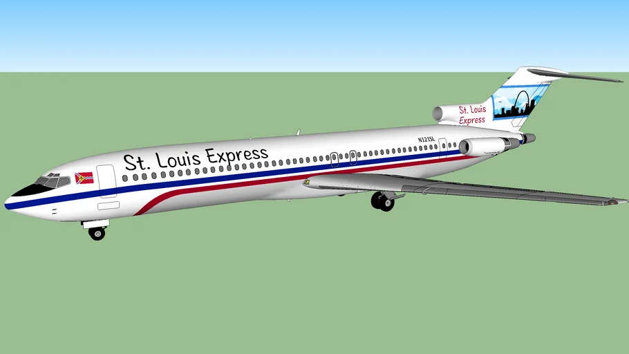 St. Louis Express Boeing 727-291Adv (2016F]) | 3D Warehouse