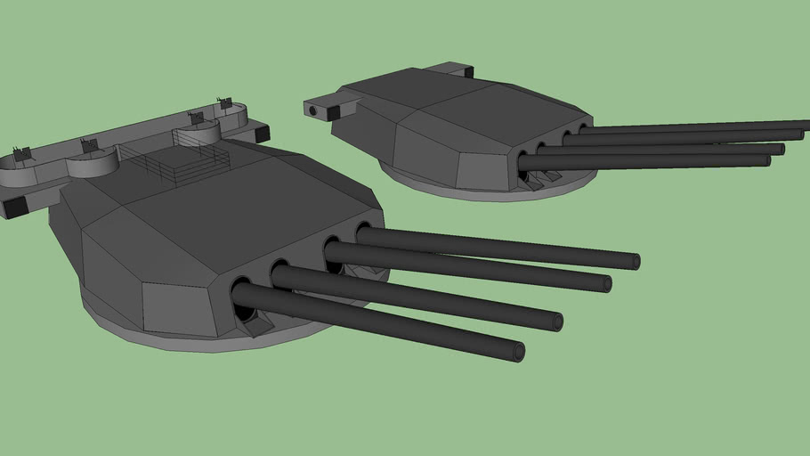 Quad Battleship turrets | 3D Warehouse