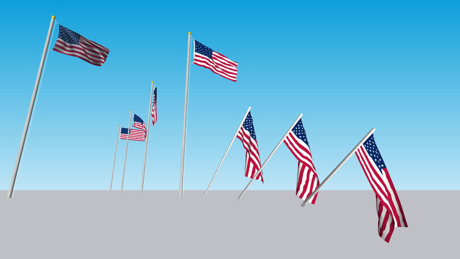 U.S flags (flag pole) | 3D Warehouse