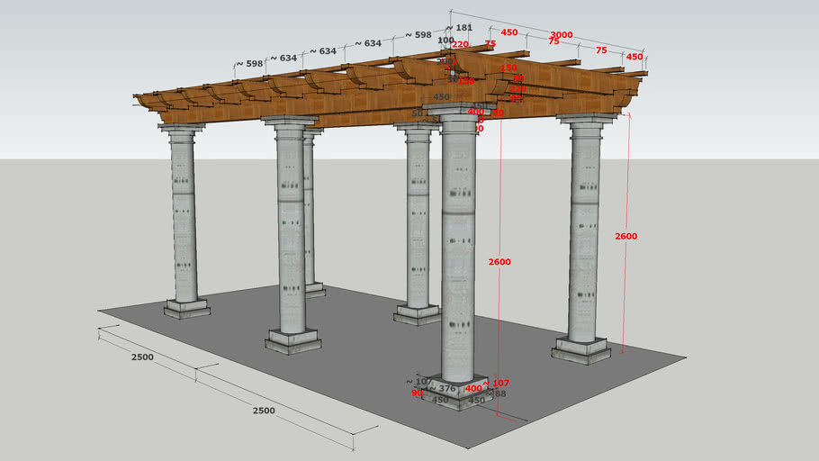 Pergola Pilar Beton Bulat #rumahSketch | 3D Warehouse