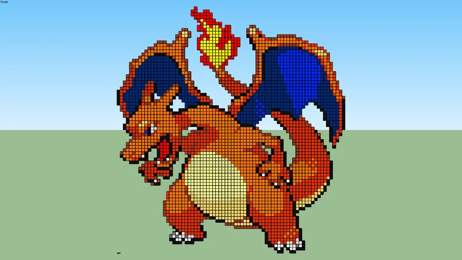 Minecraft Pixel Art Pokemon Charizard