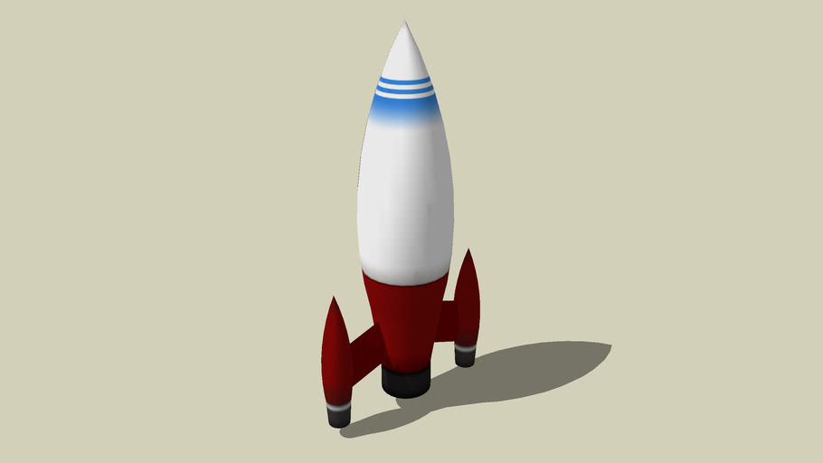 Rocket ship 50s toy style | 3D Warehouse