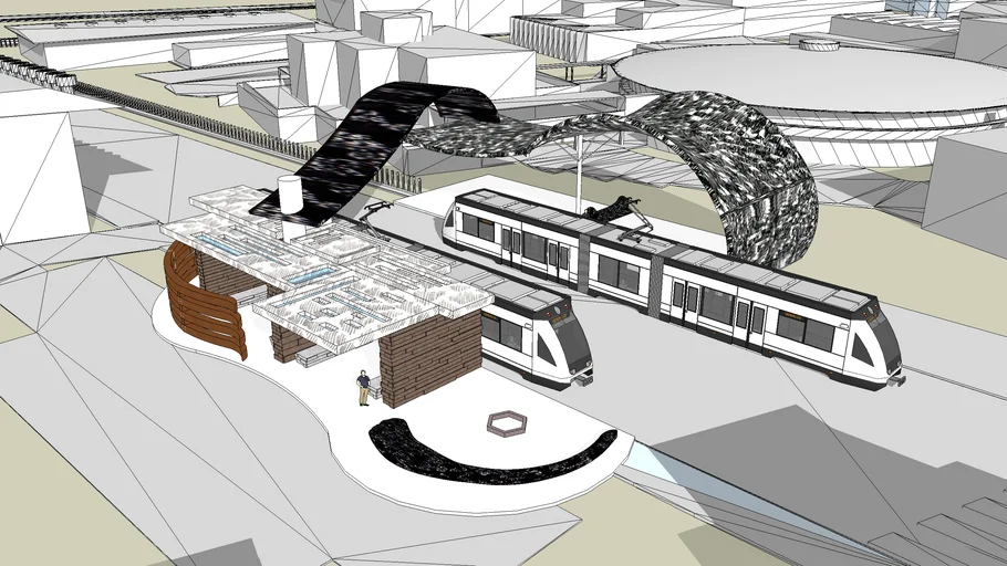 ARCH1101_2017_Exp2_UNSW Light Rail Stop_z5155112_Yutong Chen | 3D Warehouse