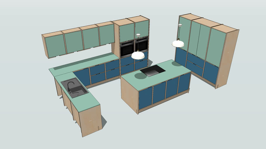Plyko Modern Plywood Kitchen | 3D Warehouse